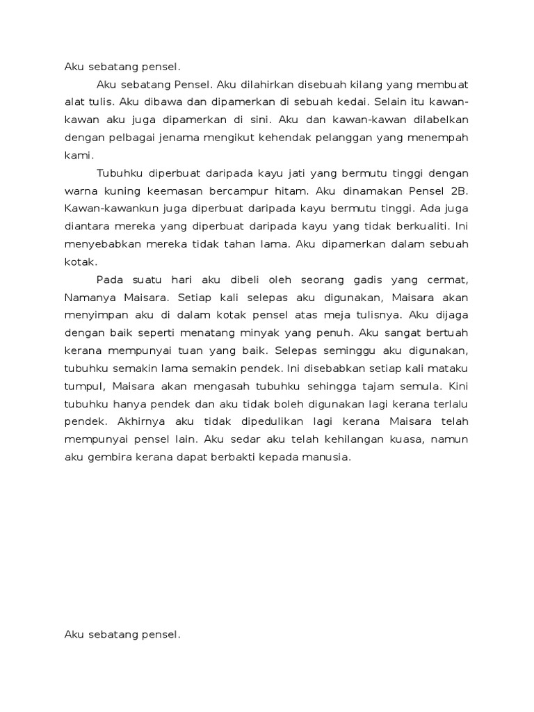Aku Sebatang Pensel | PDF