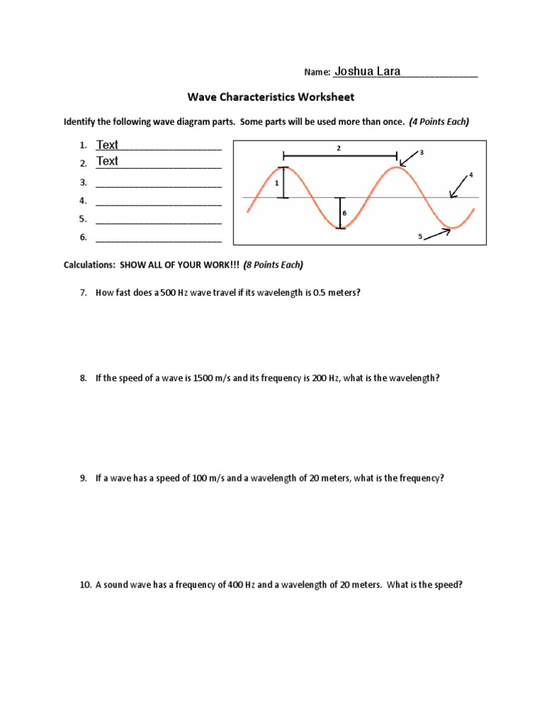 Wave Characteristics Worksheet 2020-04-13 21 - 47 - 49 PDF | PDF