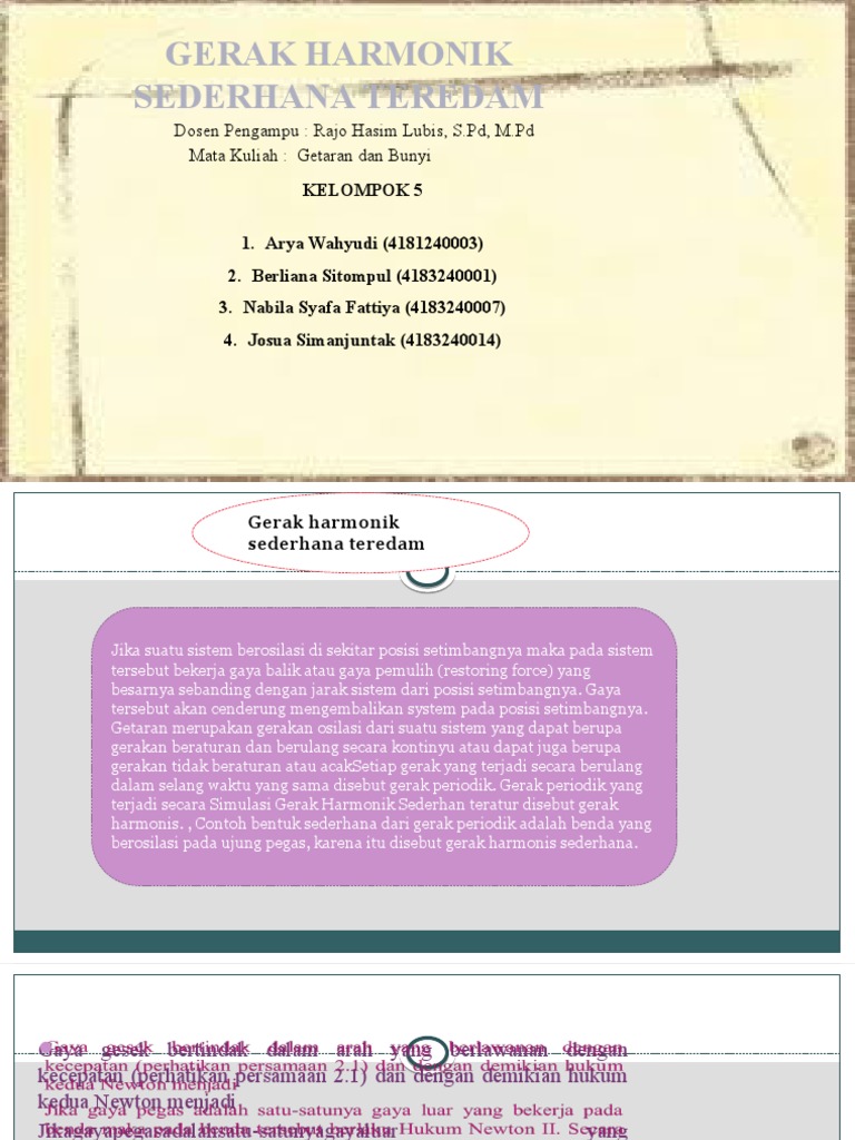 Getaran Harmonik Sederhana Teredam - Kelompok5 | PDF