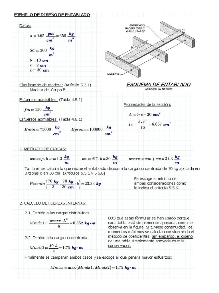 1.1 Diseño de Entablado de Madera | PDF | Enseñanza de matemática | Science