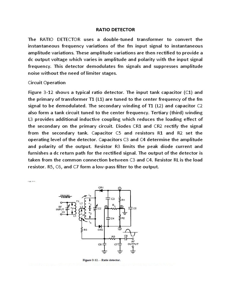 Ratio Detector | PDF | Detector (Radio) | Rectifier