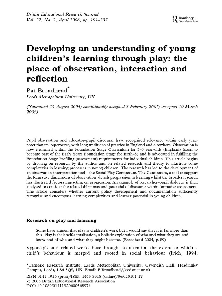 Developing YoungChildren Learning Through Play | PDF | Learning ...