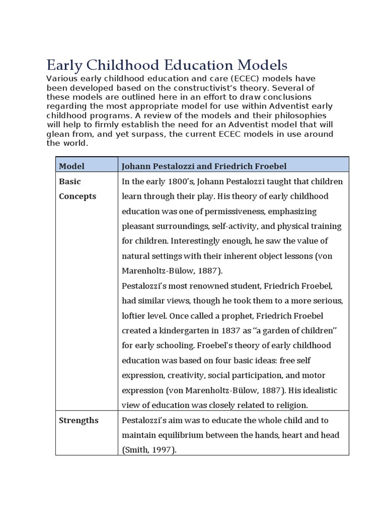 Evaluating Early Childhood Education Models | PDF | Preschool | Waldorf ...