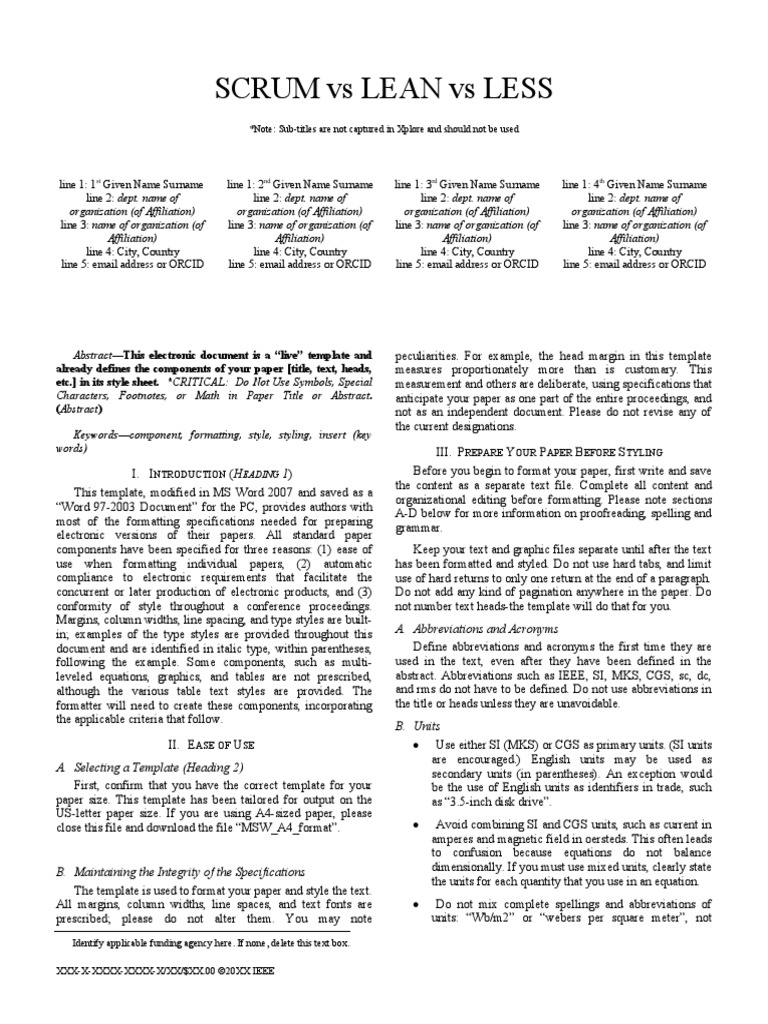 IEEE Conference Template Letter | PDF | Bracket | Note (Typography)
