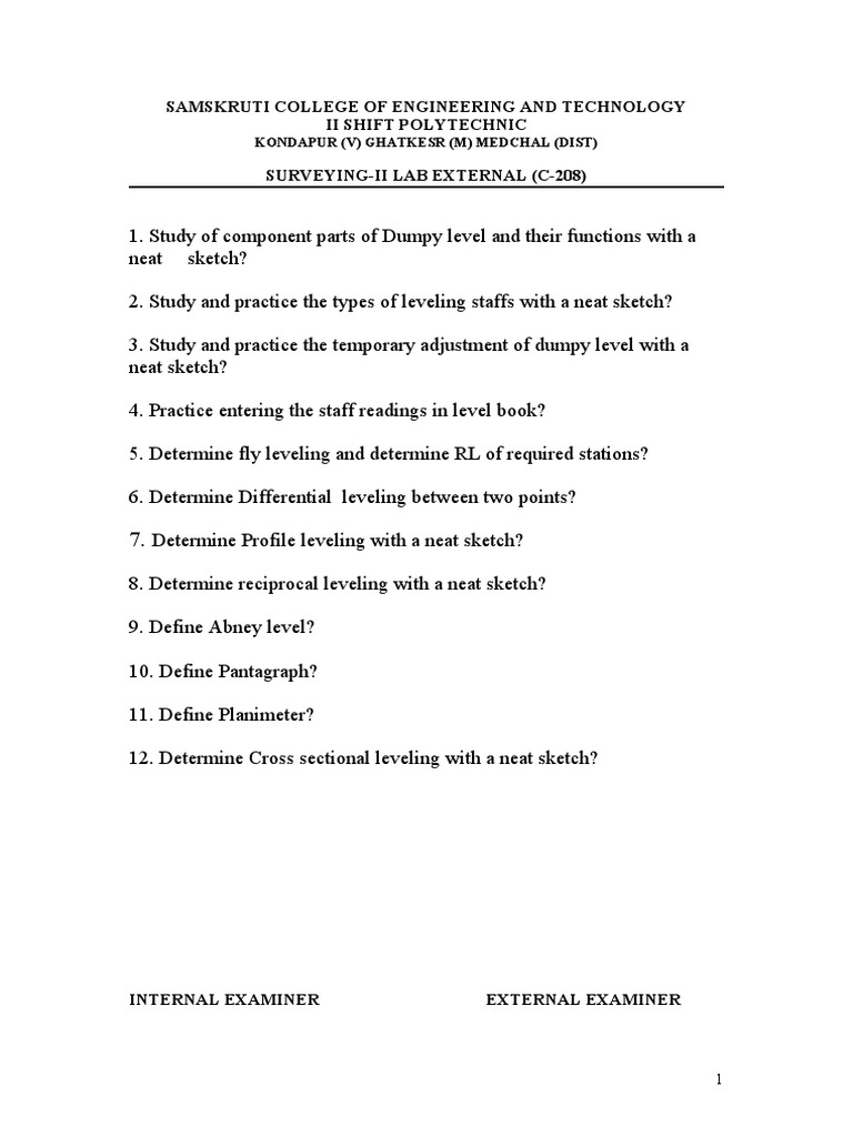 Surveying-Ii Lab External QP | PDF | Teaching Methods & Materials | Computers
