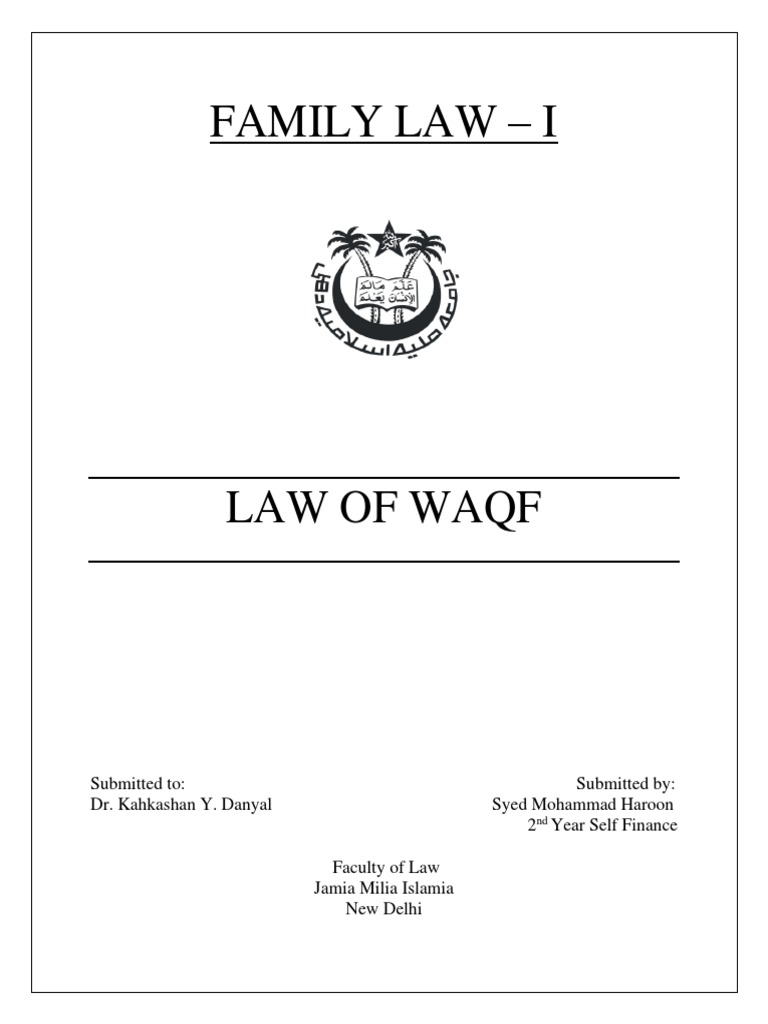 Law of Waqf by Syed Haroon | PDF | Trust Law | Property