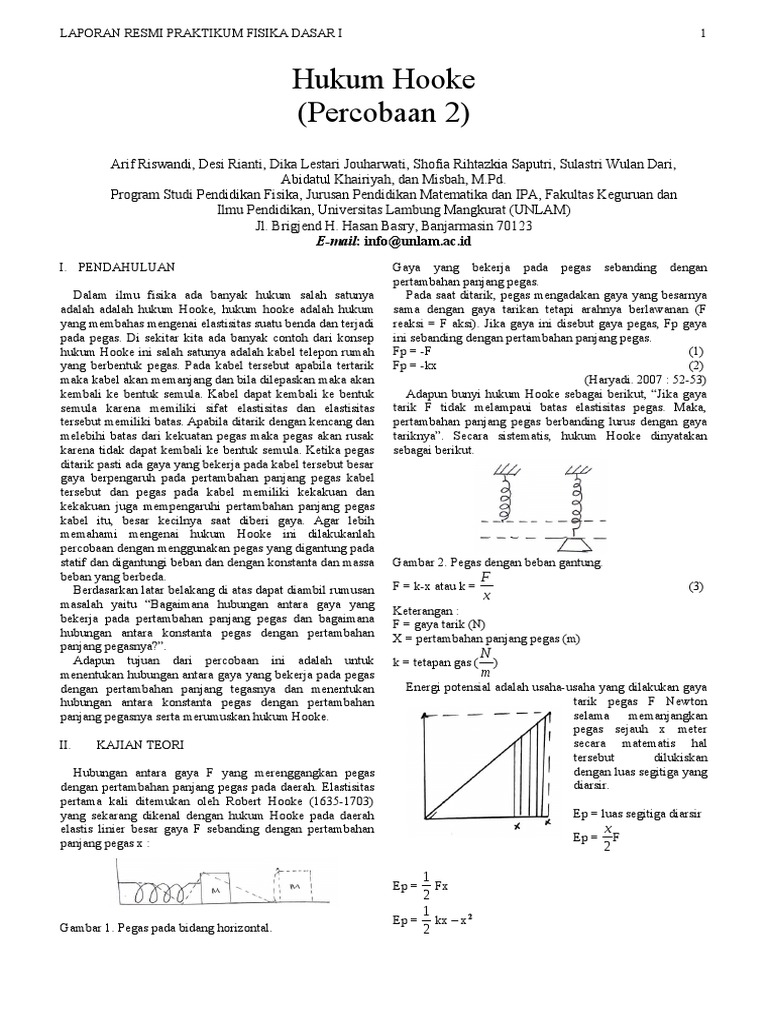 Jurnal Hukum Hooke | PDF