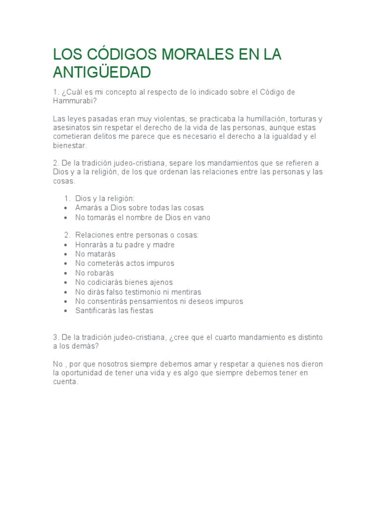 Los Códigos Morales en La Antigüedad | PDF