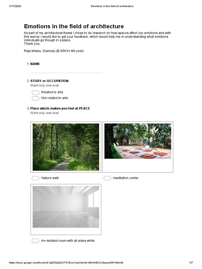 Architectural Thesis Survey - Google Forms PDF | PDF | Metaphysics Of ...