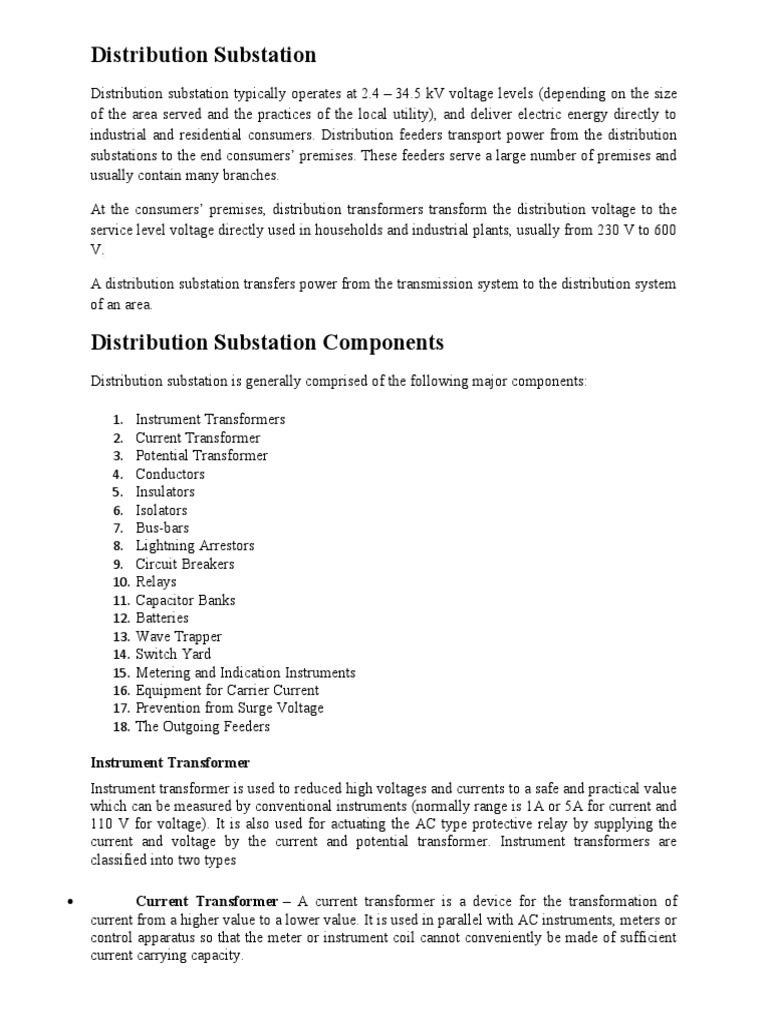 Distribution Substation | PDF | Electrical Substation | Electric Power ...