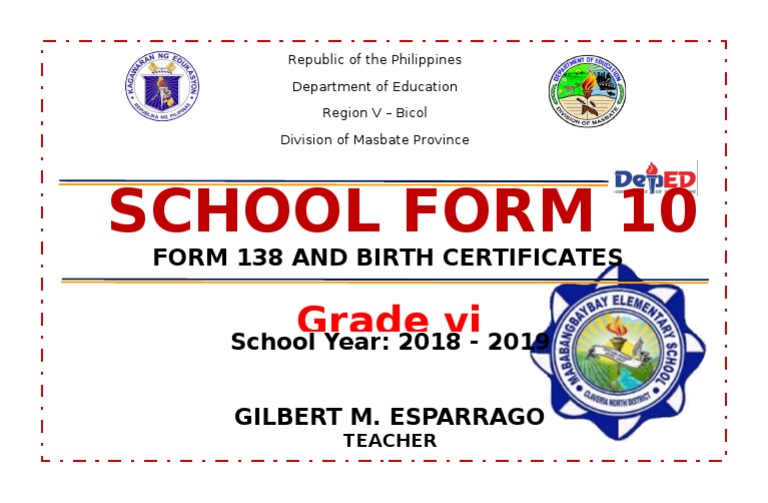 School Form 10: Grade VI | PDF