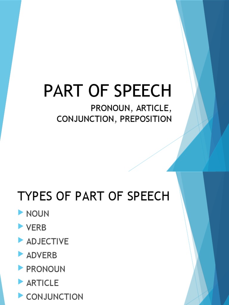 Pronoun Article Conjunction Preposition | PDF | Preposition And ...