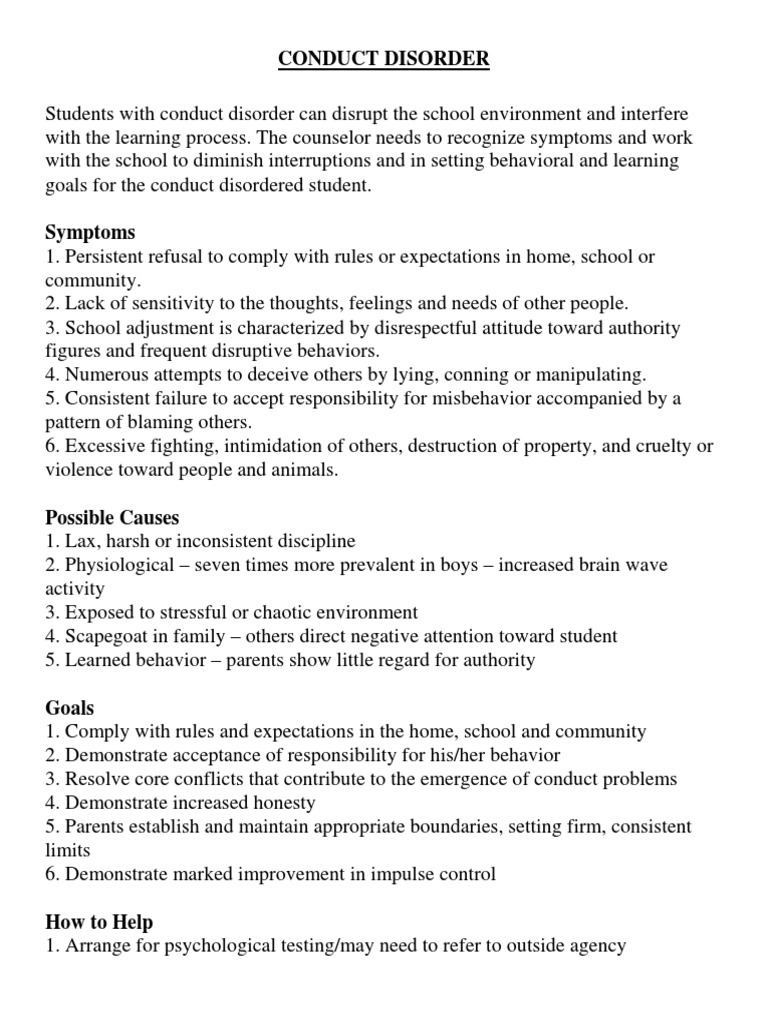 Conduct Disorder | PDF