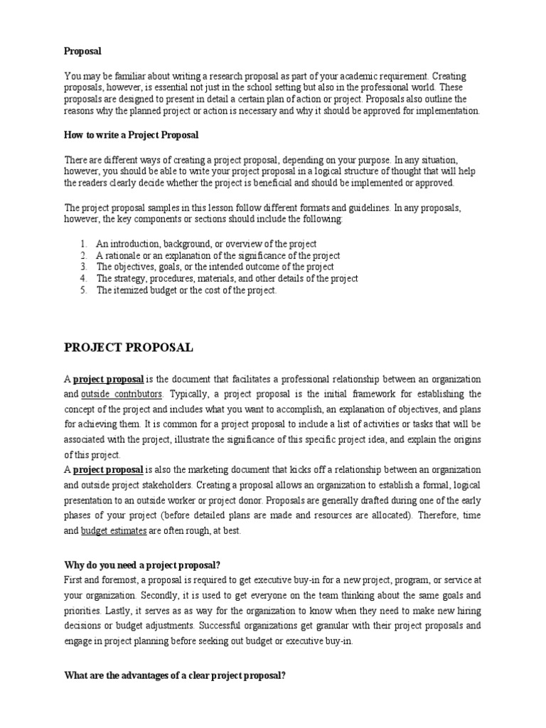Project Proposal | PDF | Project Management | Budget