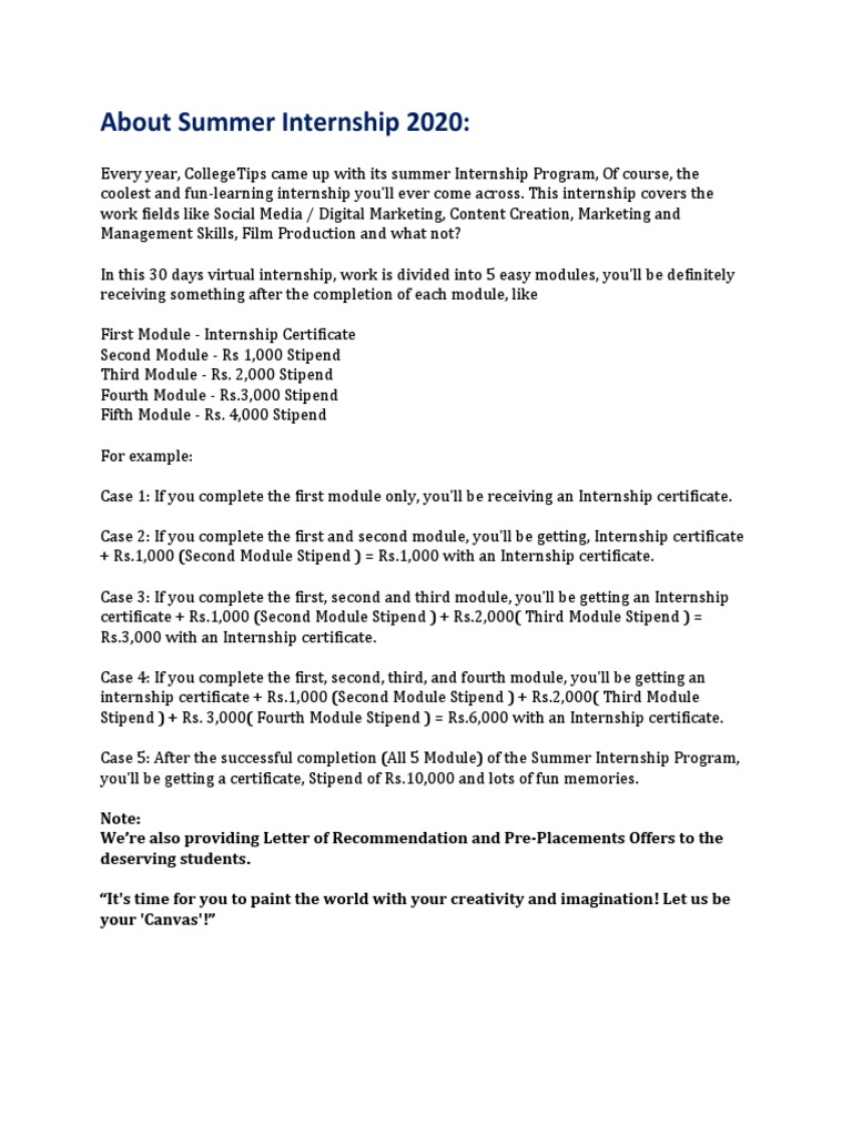 About Internship Module | PDF