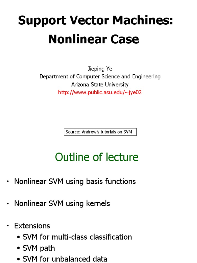Nonlinear Support Vector Machines Explained | PDF | Algorithms ...