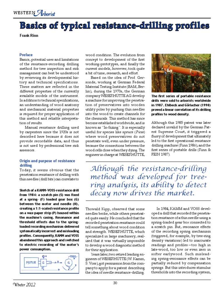 Basics of Typical Resistance-Drilling Profiles: Rborist Rborist | PDF ...