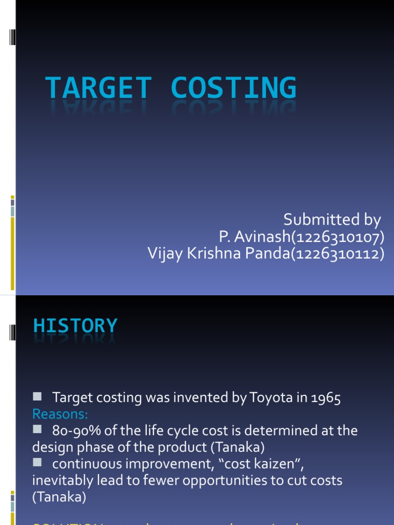 Target Costing Presentation Final | PDF | Business | Economies