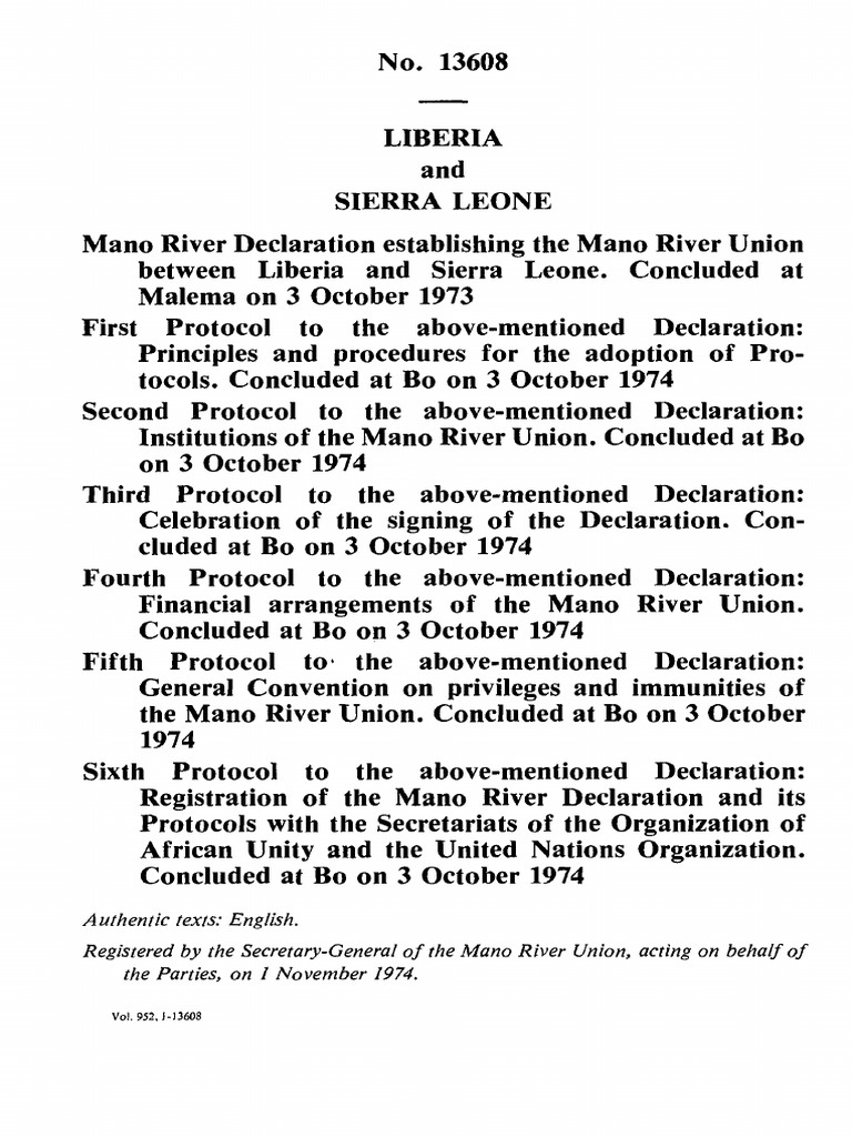 Liberia and Sierra Leone | PDF | Treaty | United Nations
