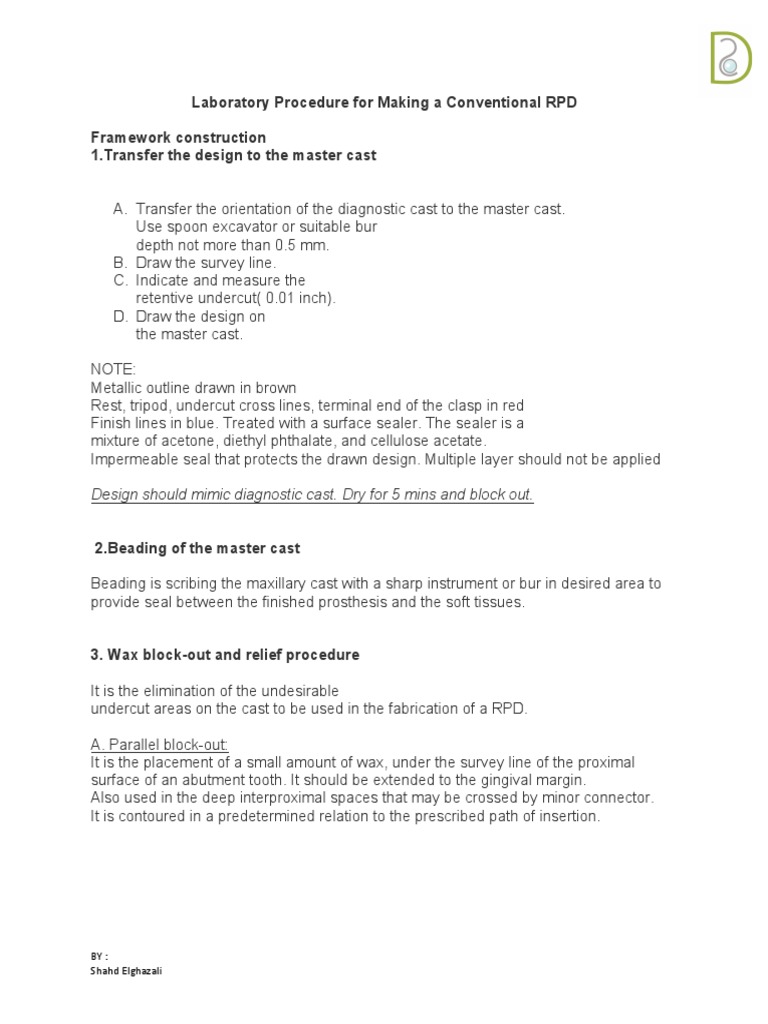 RPD Construction | PDF | Casting (Metalworking) | Silicon Dioxide