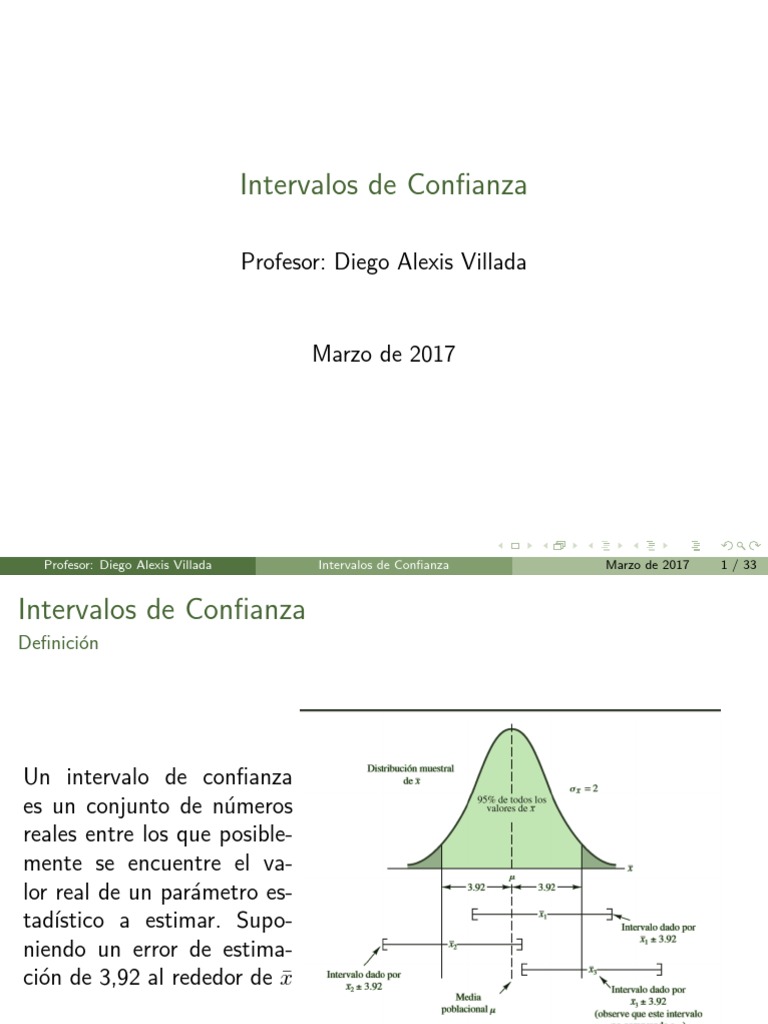 B03 - Intervalos de Confianza | PDF | Intervalo de confianza | Error estándar