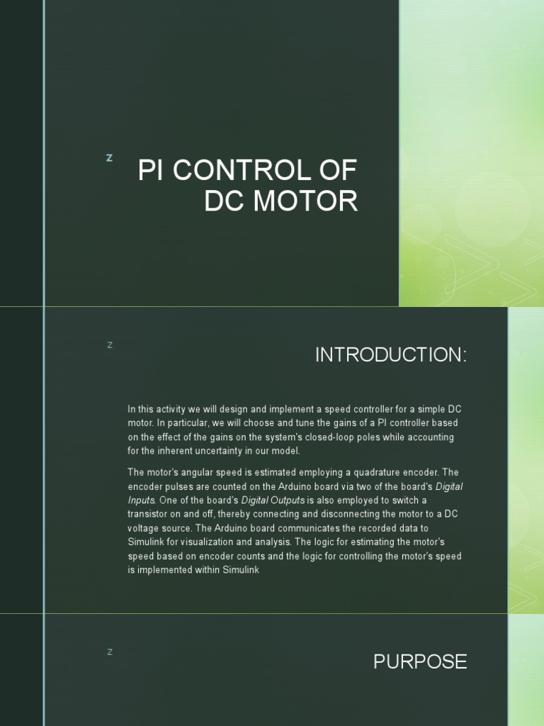 DC Motor PI Controller | PDF | Control Theory | Electric Motor