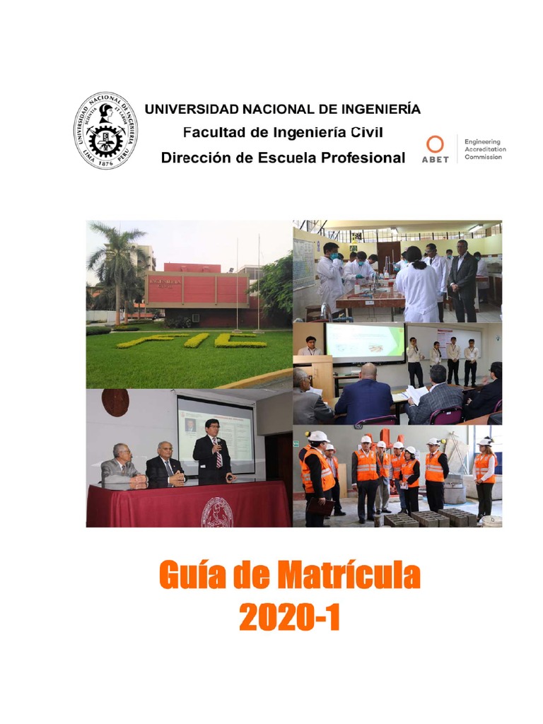 Guia de Matricula UNI 2020-1 | PDF | Prueba (evaluación) | Ingeniería