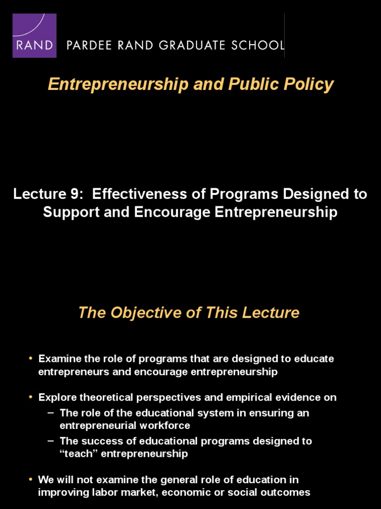 Entrepreneurship and Public Policy | PDF | Entrepreneurship | Cognition