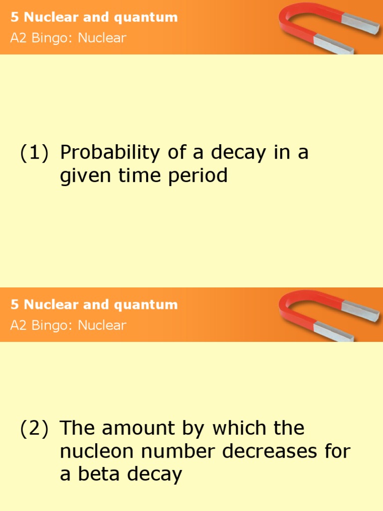 Nuclear and Quantum Concepts Bingo | PDF