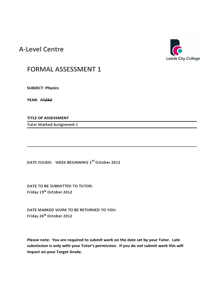A-Level Coursework HOMEWORK SHEET DETAILS - 1 | PDF