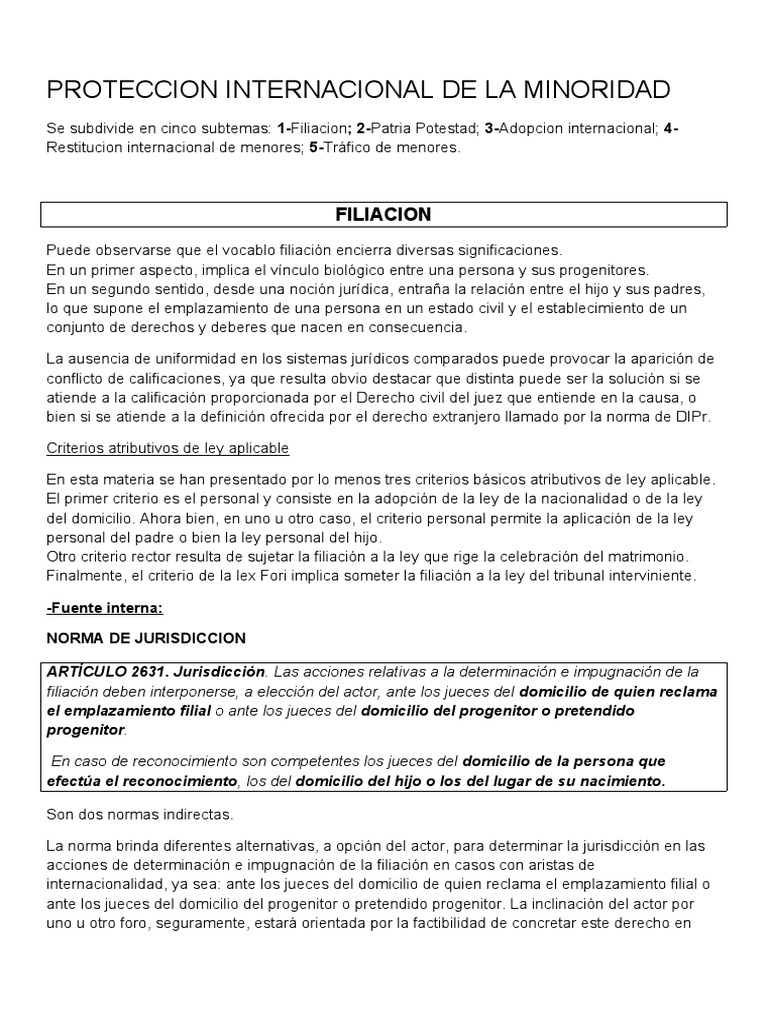Proteccion Internacional de La Minoridad | PDF | Adopción | Juez