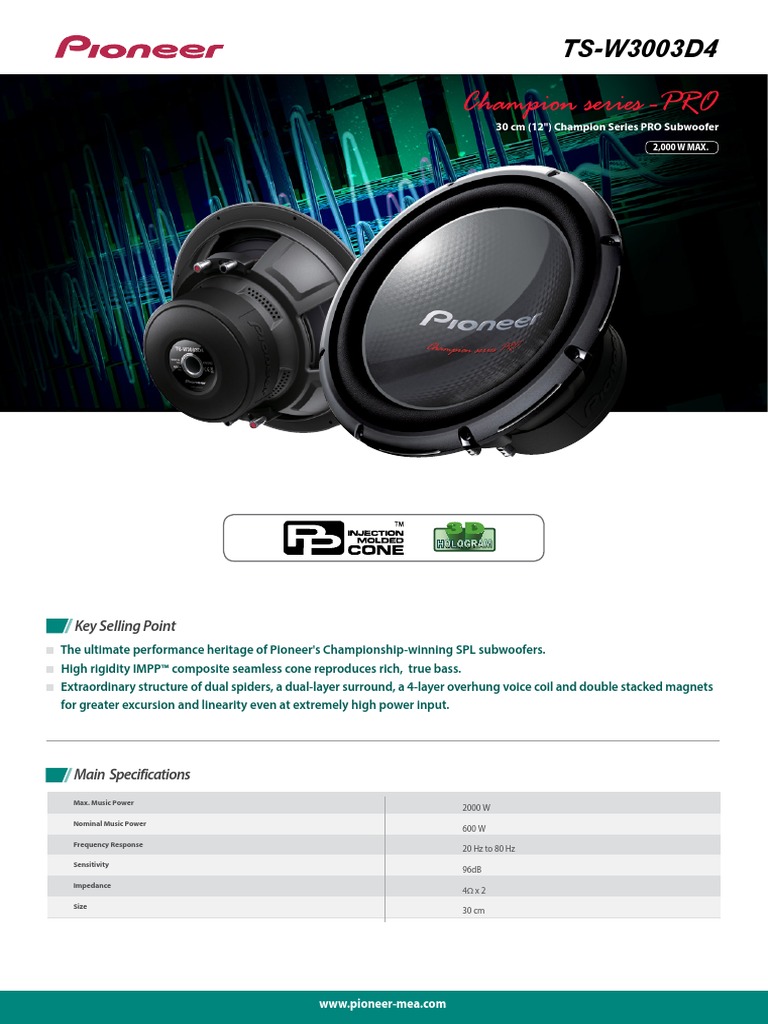 Car Subwoofer TS W3003D4 PDF | PDF | Electrical Engineering | Electronics