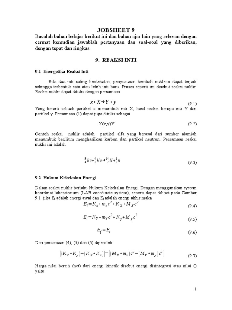 Solusi Pfi JS9 Reaksi Inti | PDF