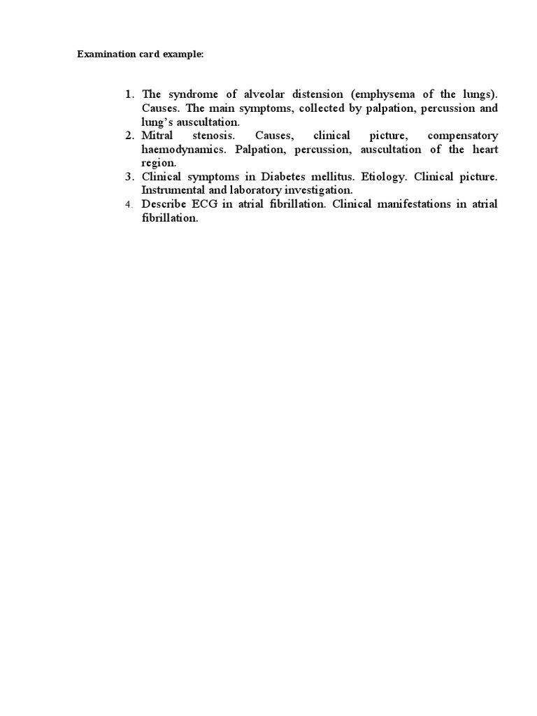 Medical Examination Card Examples | PDF | Self-Improvement | Wellness