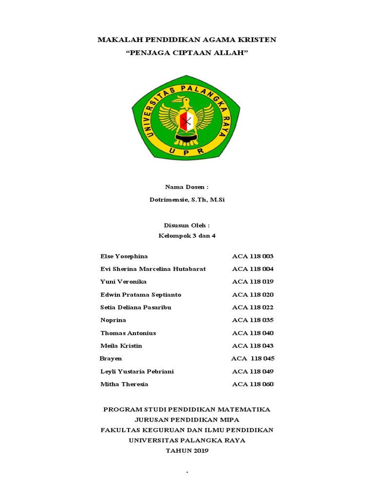 Makalah Pendidikan Agama Kristen | PDF | Kesehatan Holistik