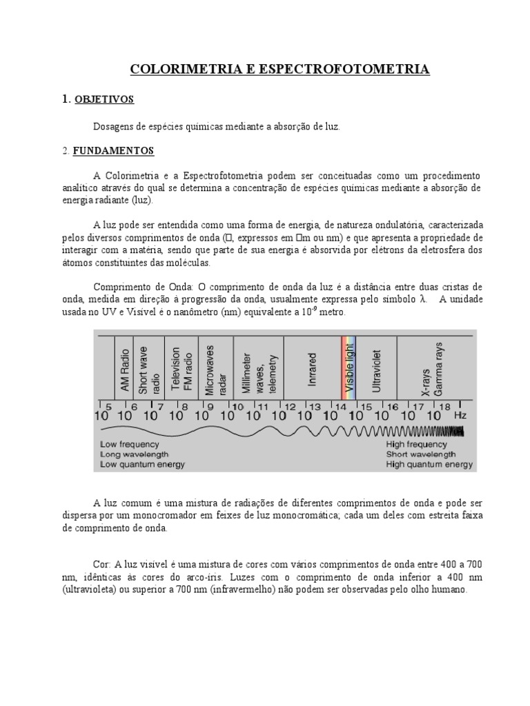 Colorimetria - Prática I | PDF | Absorbância | Enzima