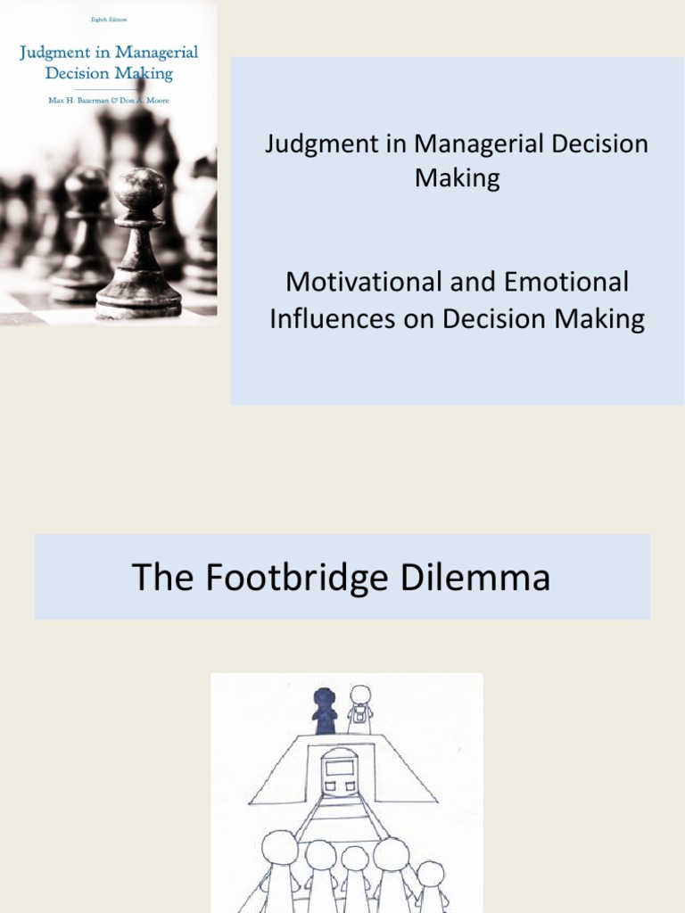 Judgment in Managerial Decision Making: Motivational and Emotional ...