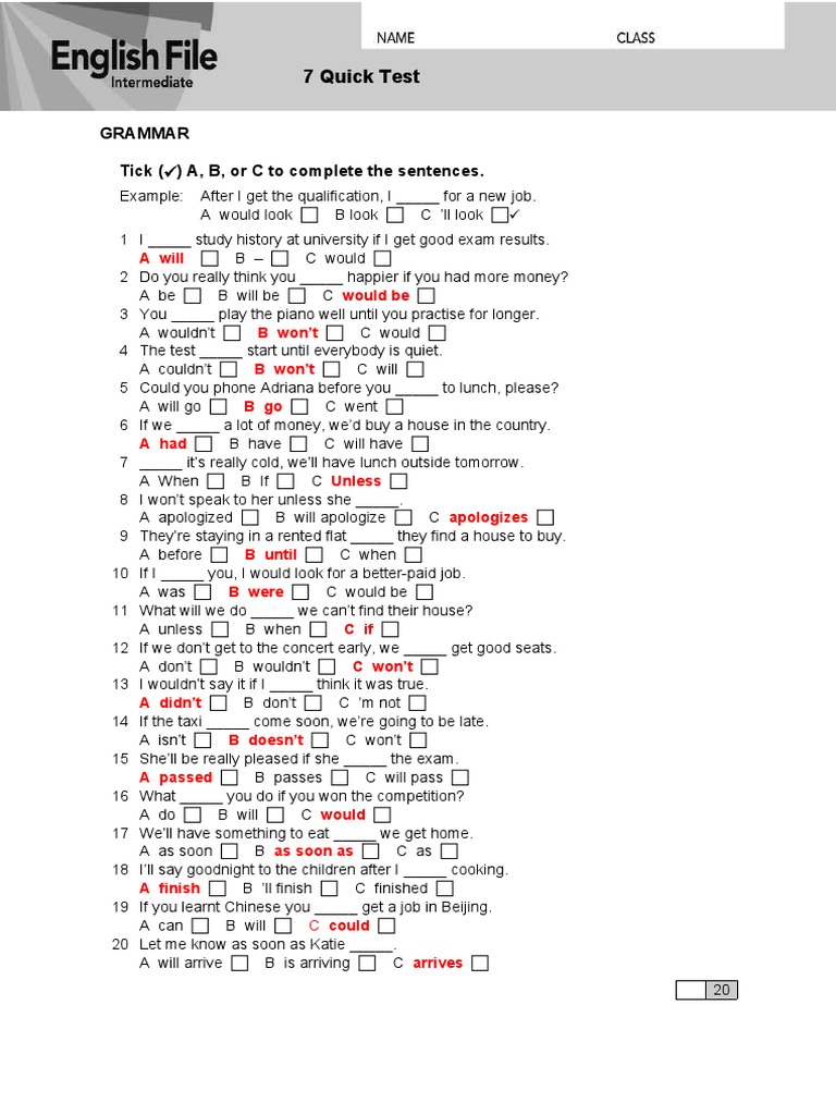 Quick Test Unit 7 | PDF | Test (Assessment) | Behavior Modification