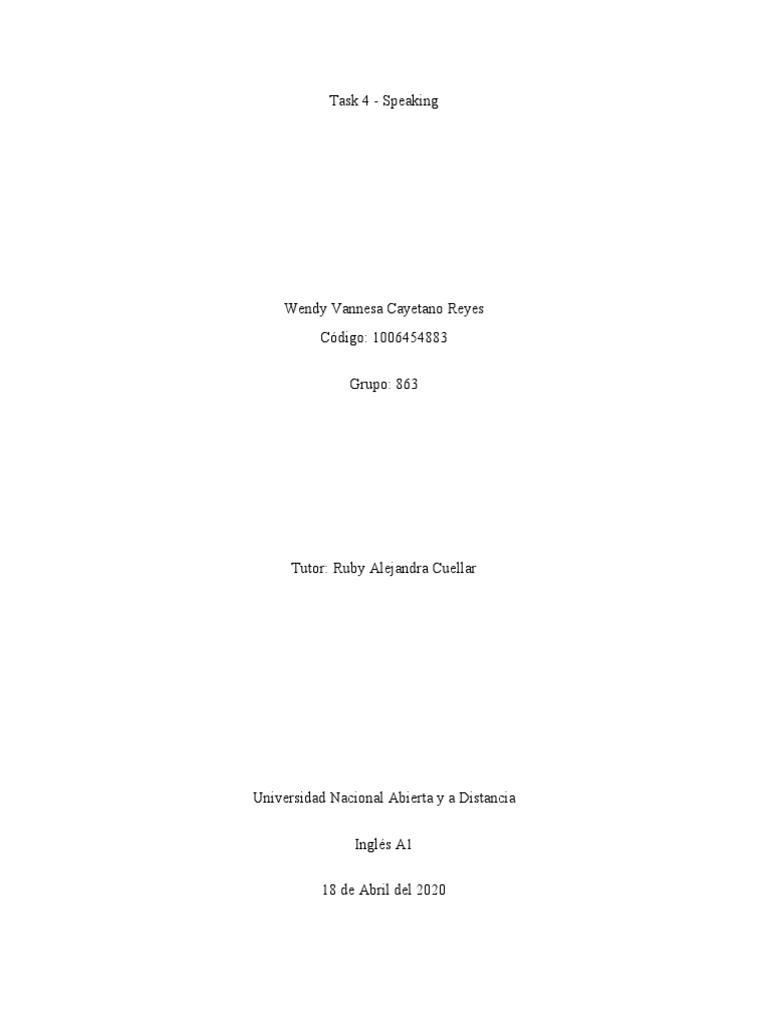 Task 4 - Speaking | PDF