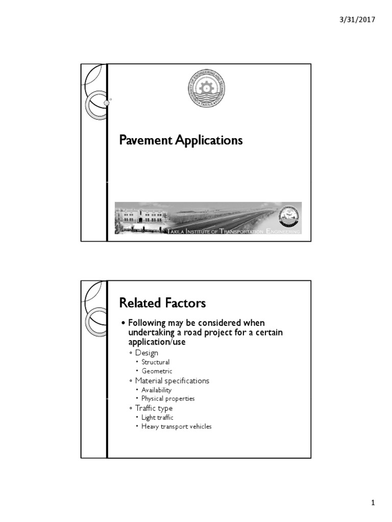 Design Considerations for Different Pavement Applications: A ...