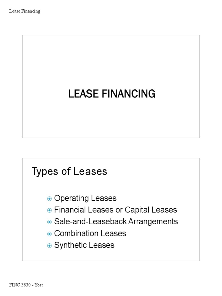 Types of Leasing | PDF | Lease | Debt