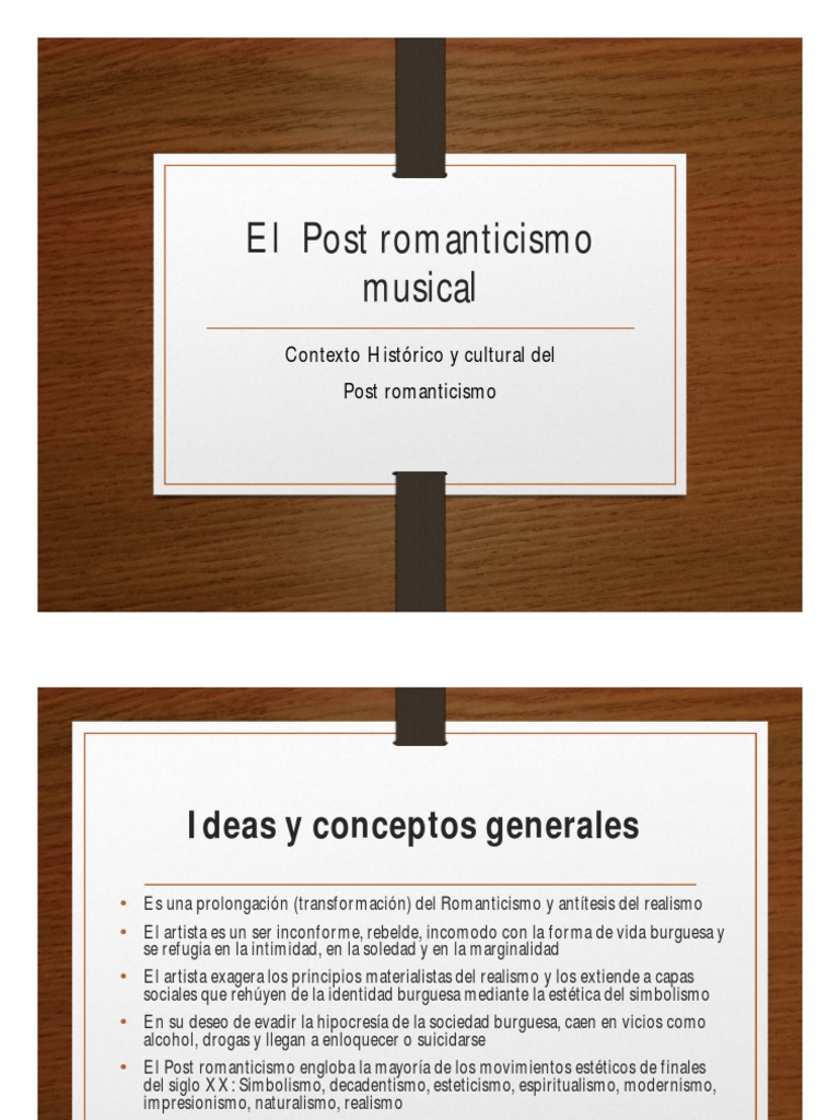 Clase 1 - Contexto Historico Del Post Romanticismo | PDF