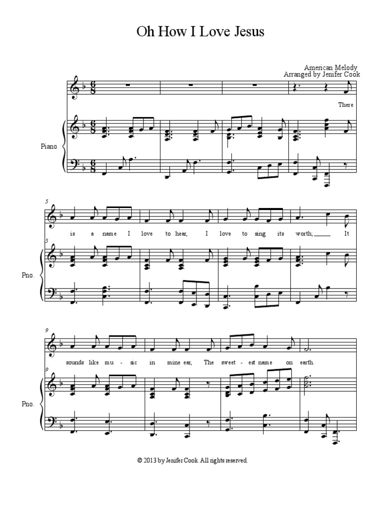 Oh How I Love Jesus: Piano | PDF