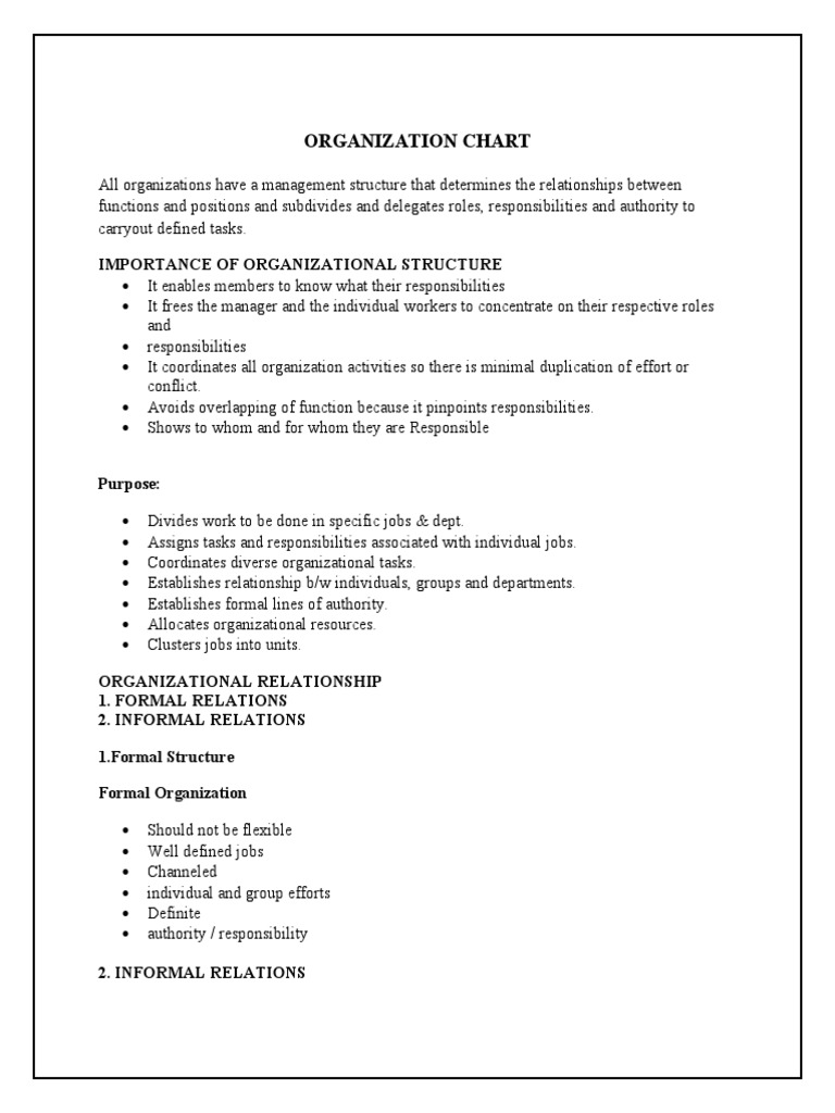 Organization Chart: Importance of Organizational Structure | PDF ...