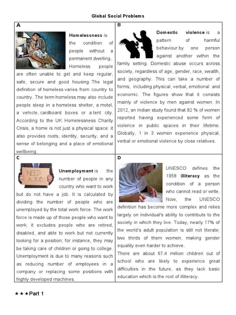 Understanding Global Social Problems | PDF | Homelessness | Violence