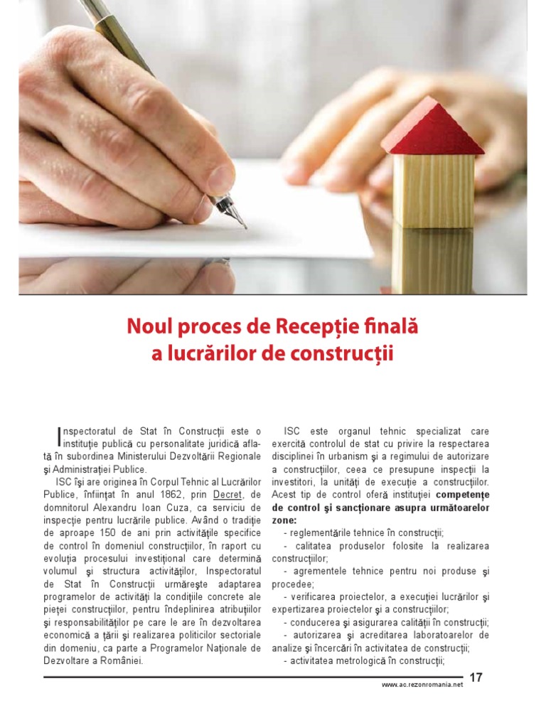 Receptia Finala A Lucrarilor de Constructii | PDF