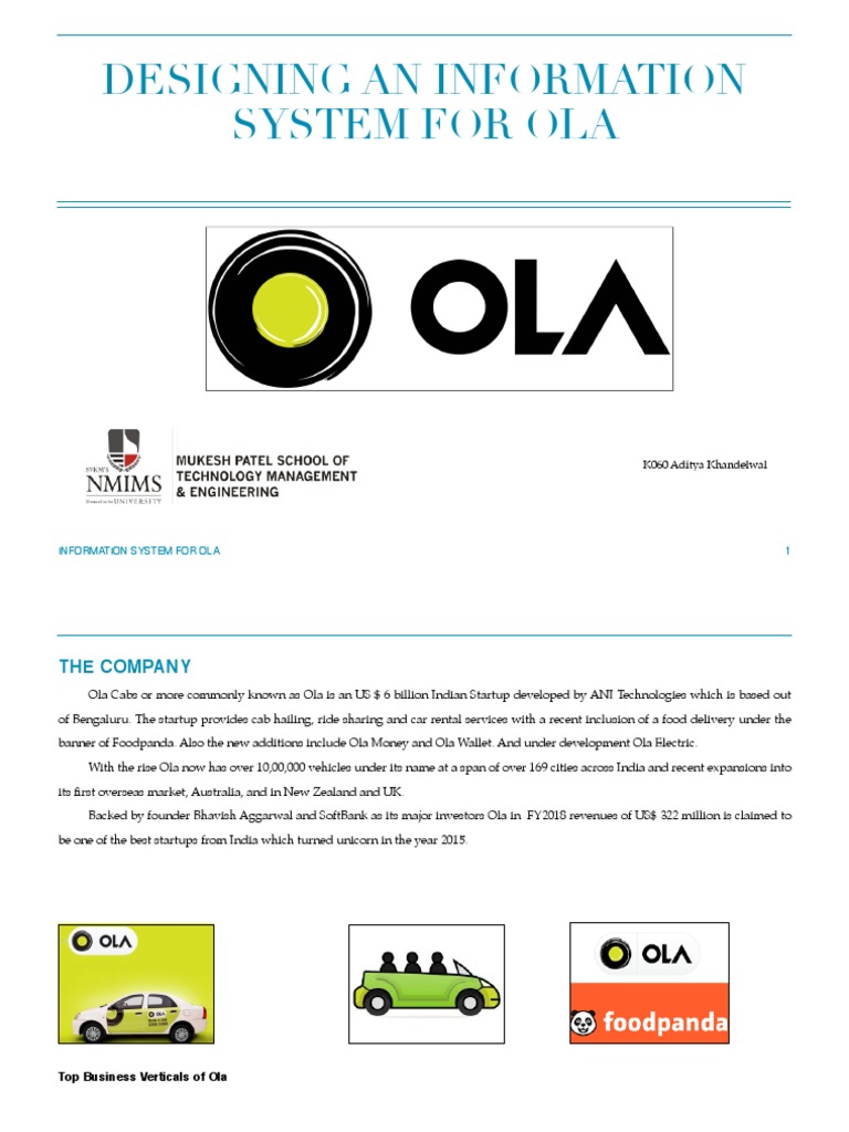 Ola Information System Overview | PDF | Taxicab | Economies