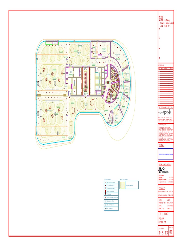 Ceiling Plan: 1. Notes All Ceiling Levels Mentioned Are From FFL | PDF ...