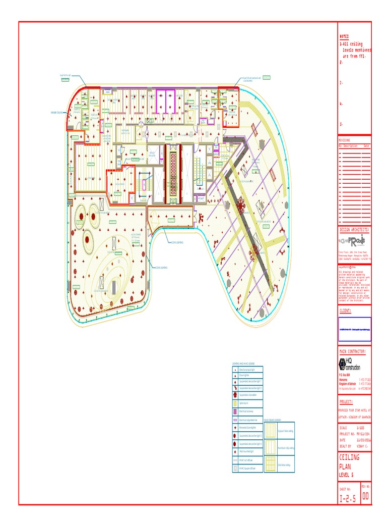 Ceiling Plan: 1. Notes All Ceiling Levels Mentioned Are From FFL | PDF ...