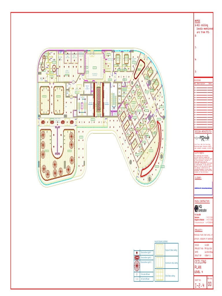 Ceiling Plan: 1. Notes All Ceiling Levels Mentioned Are From FFL | PDF ...